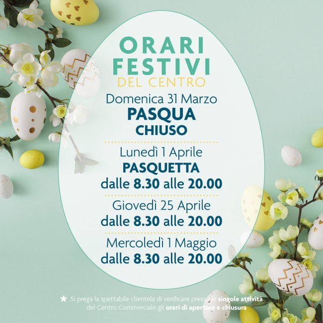 Orari Pasqua, Pasquetta, 25 aprile e 1° maggio 2024 | Centro Iperal ... Orari Pasqua, Pasquetta, 25 aprile e 1° maggio 2024 | Centro Iperal ...